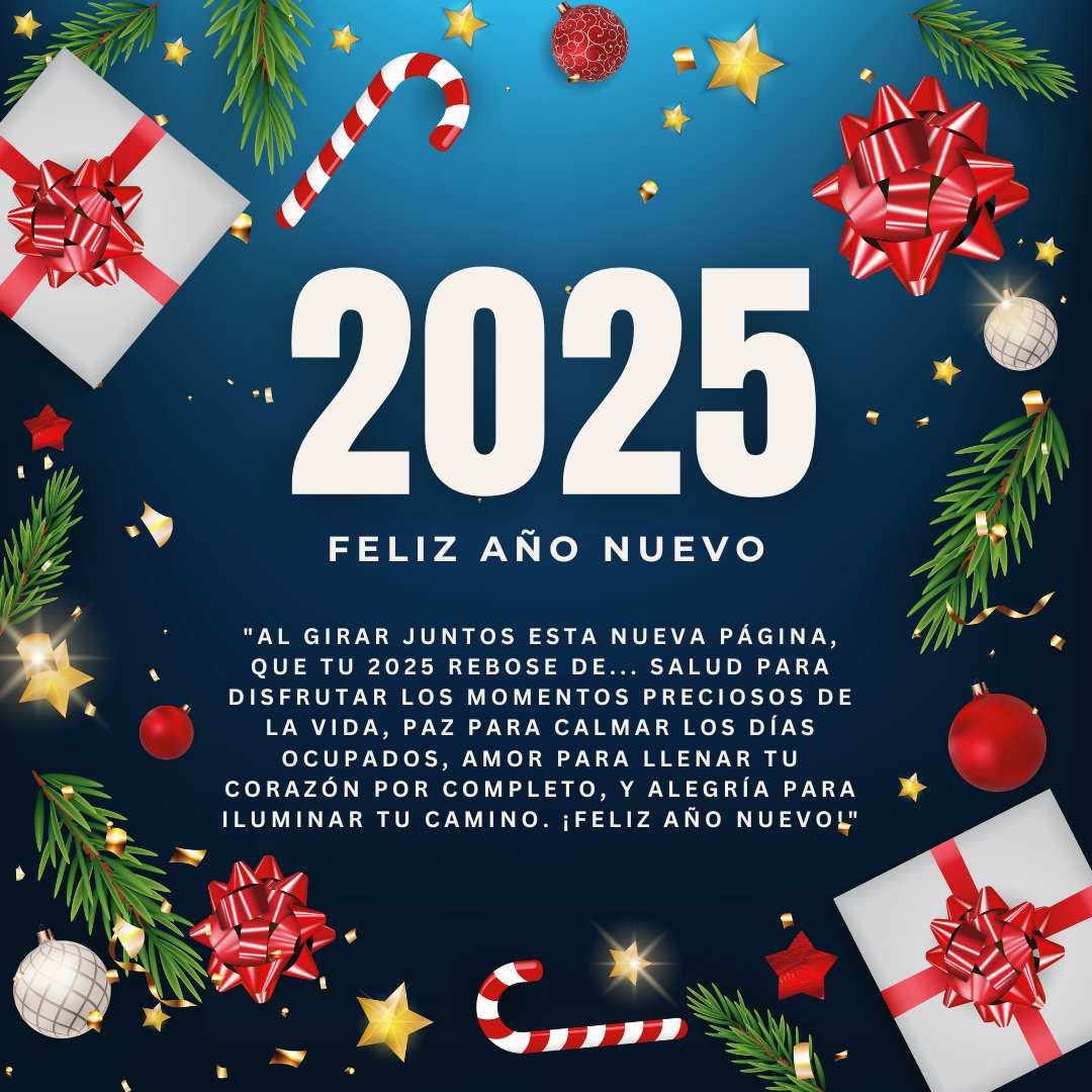 Feliz Año Nuevo 2025 Imágenes, Frases, Tarjetas y Mensajes